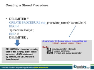 Stored procedures with cursor | PPT