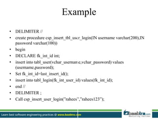 Stored procedures with cursor | PPT