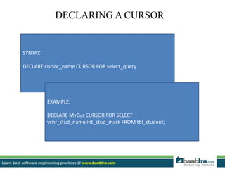 Stored procedures with cursors | PPT