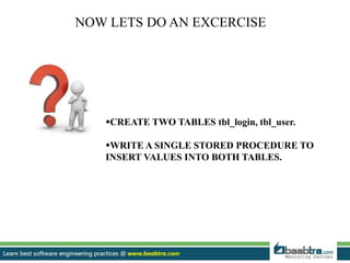 Stored procedures with cursors | PPTX