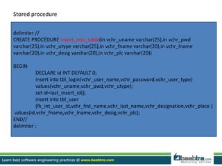 Stored procedures with cursors | PPT