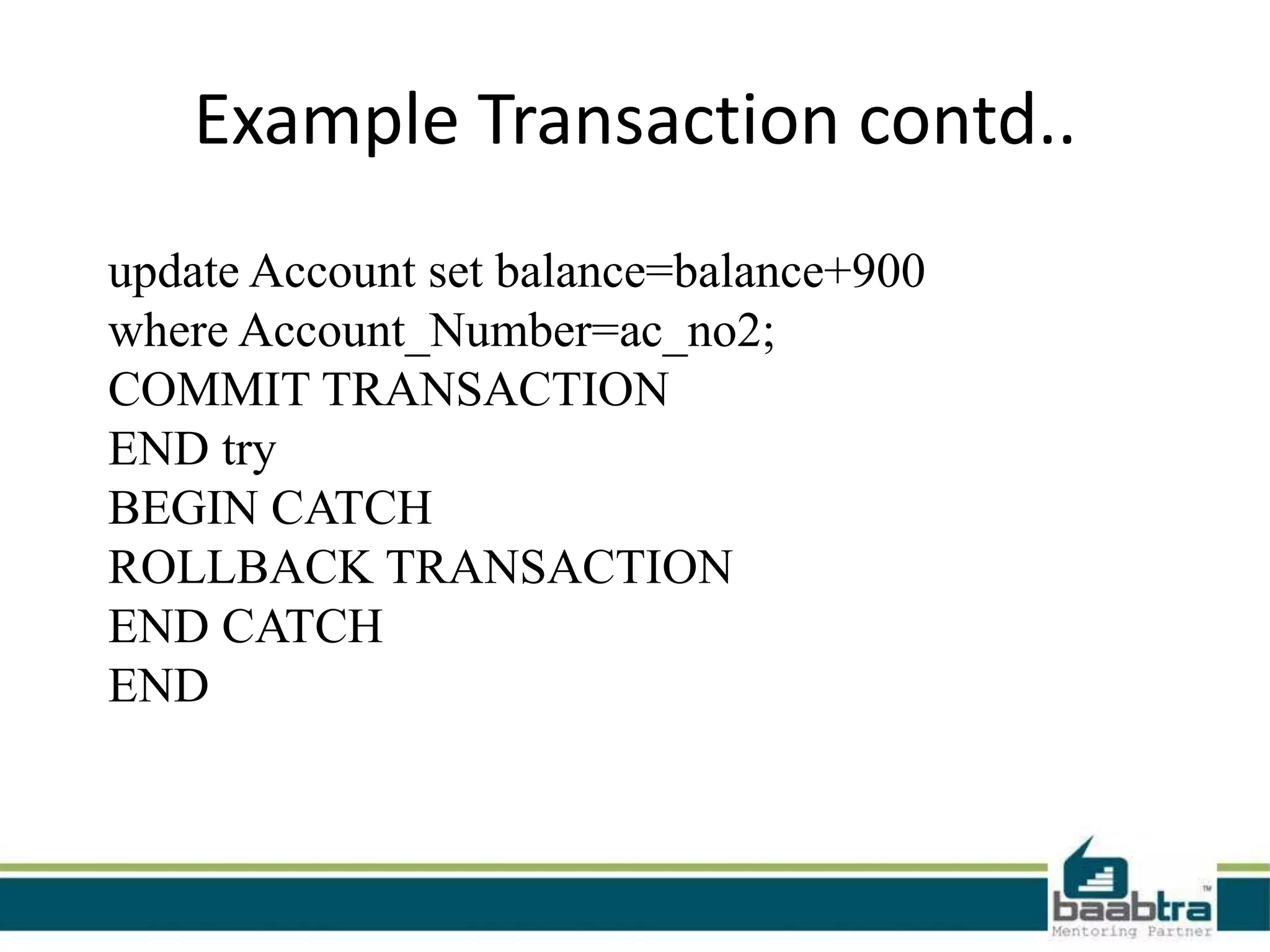 Stored procedure,transaction | PPT