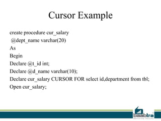 Stored procedure,transaction | PPT