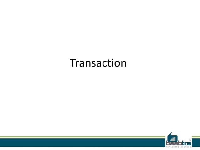 Stored procedure,transaction | PPT