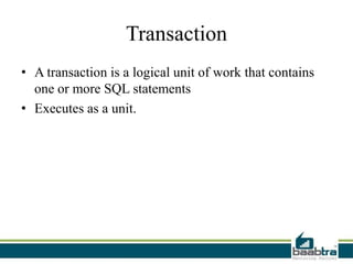 Stored procedure,transaction | PPT