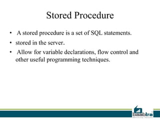 Stored procedure,transaction | PPT