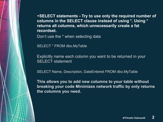 Stored procedure tunning | PPT