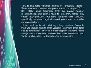 Stored procedure tunning | PPT