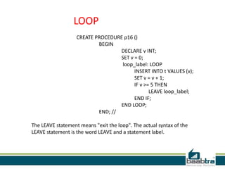 Stored procedure with cursor | PPTX | Databases | Computer Software and Applications