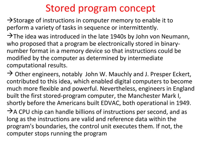 Stored program concept | PPT