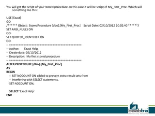 Stored procedure | PPT