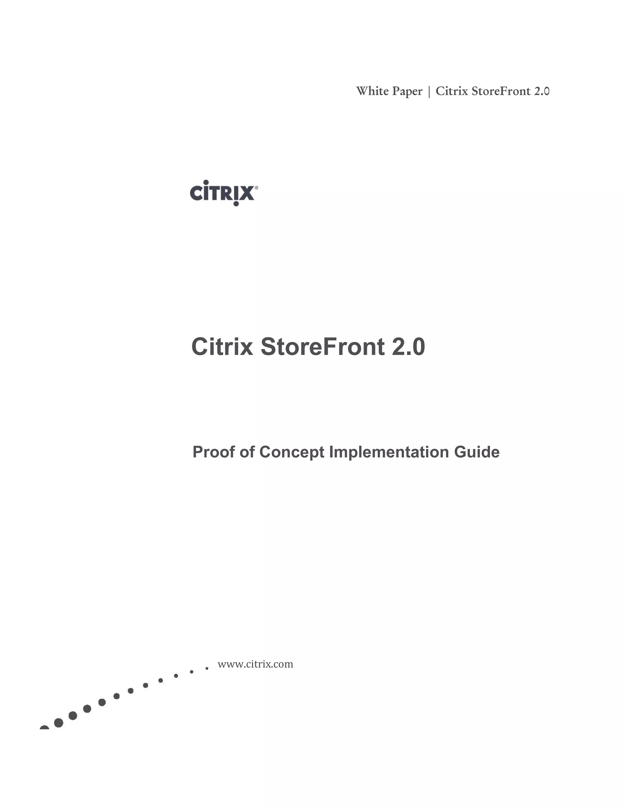 Citrix StoreFront - Implementation Guide | PDF