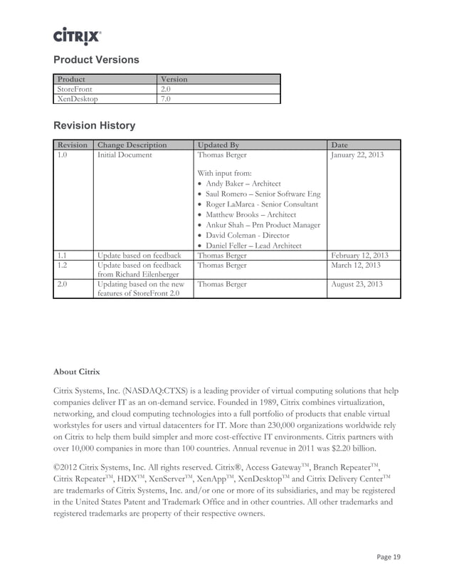 Citrix Store front planning guide | PDF