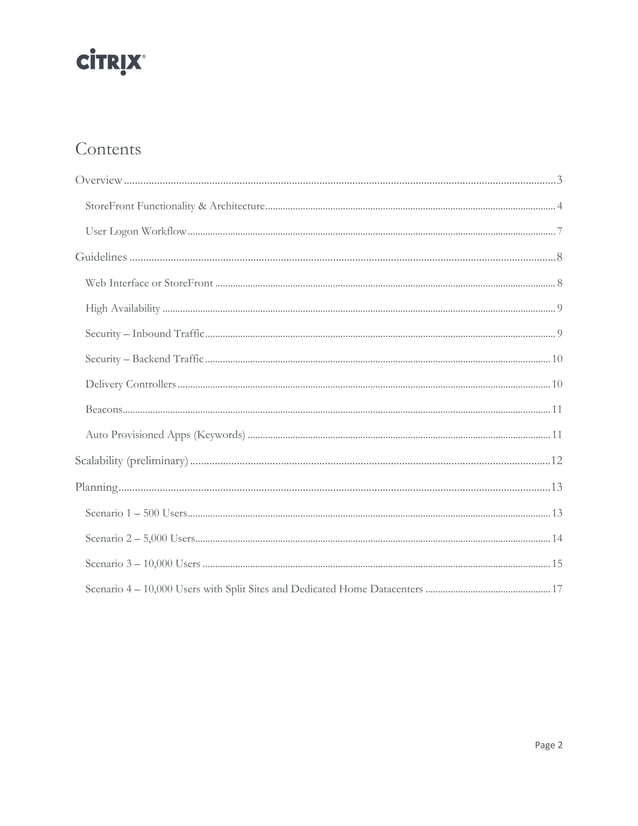 Citrix Store front planning guide | PDF