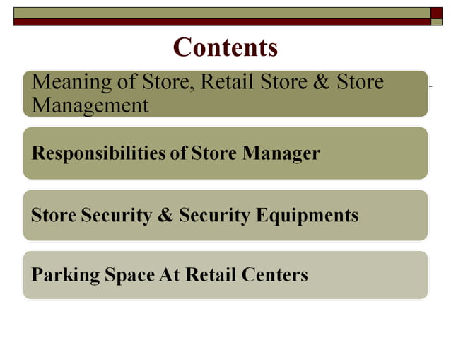 Store Management | PPT