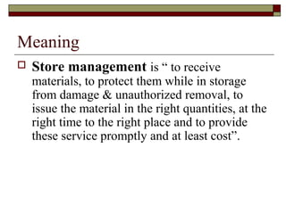 Store Management | PPT