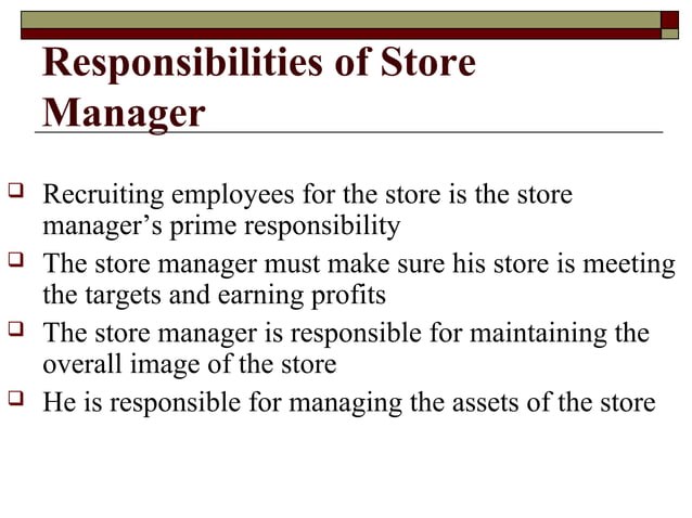 Store management | PPT
