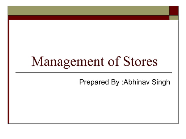Store management | PPT | Retail Industry | Industries