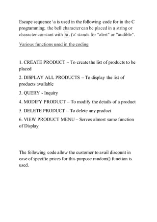 Store management along with output | DOCX