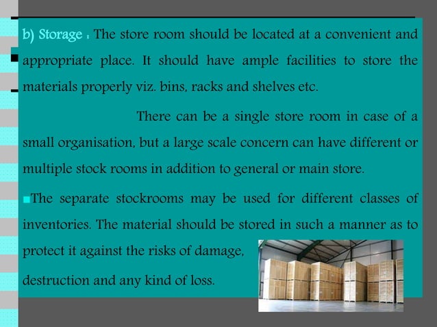 Stores management | PPTX | Logistics | Business