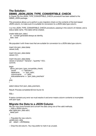 Store non-structured data in JSON column types and enhancements of JSON | PDF