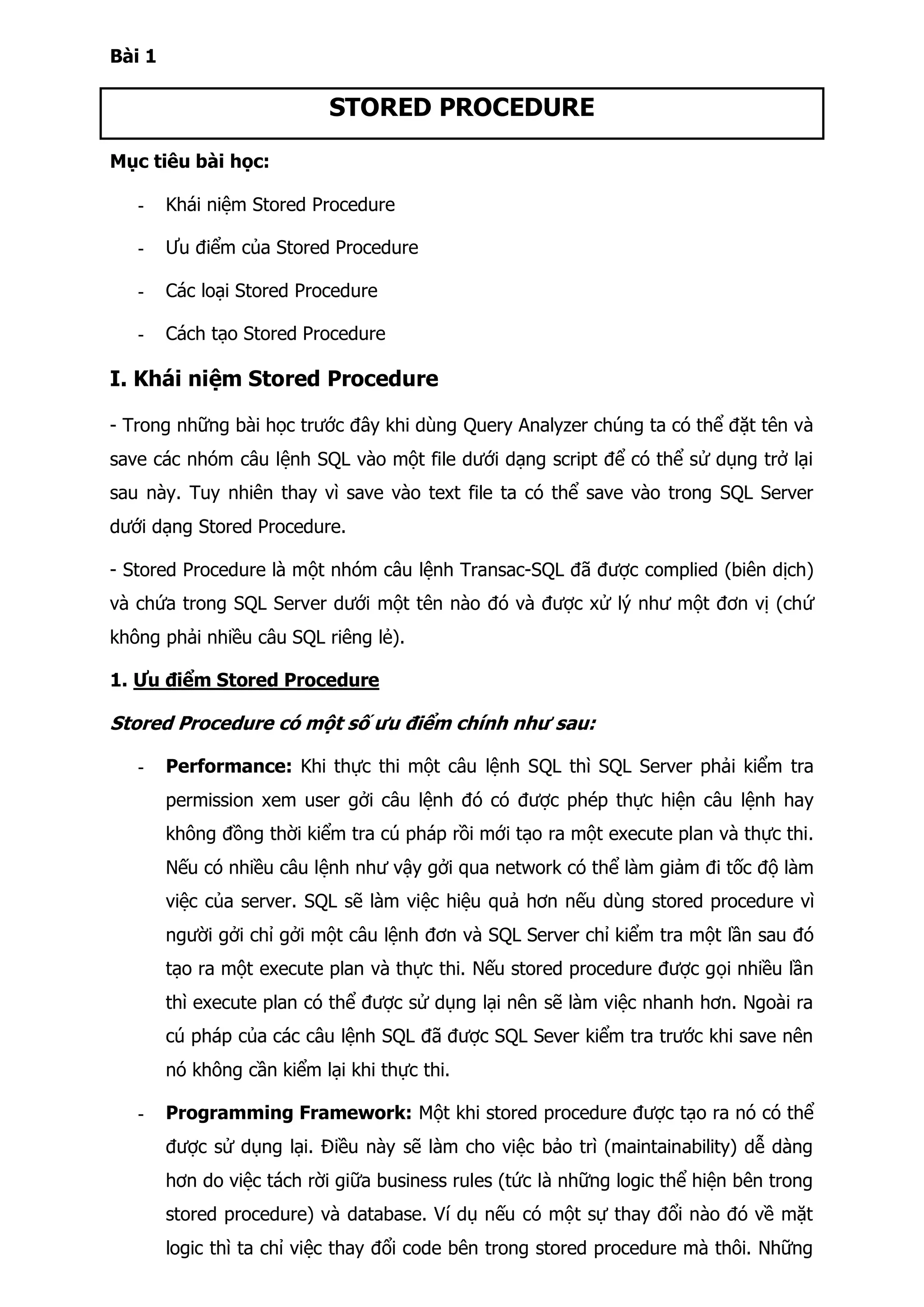 Store procedure | PDF