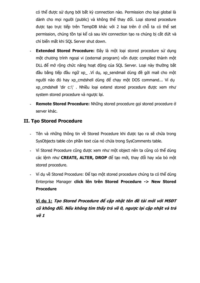 Store procedure | PDF