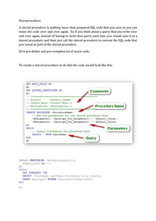How to create Store Procedure | PDF