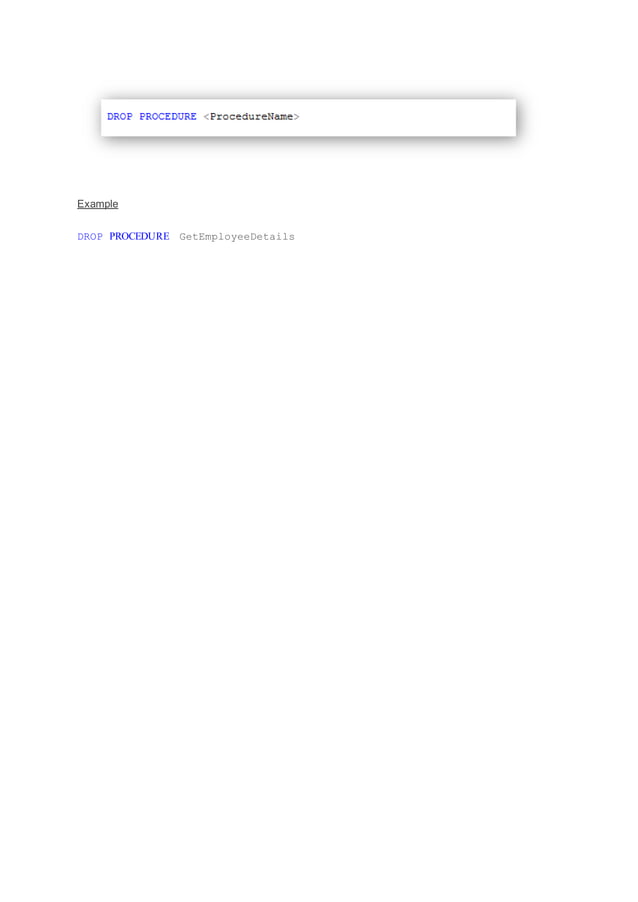 How To Create Store Procedure Pdf