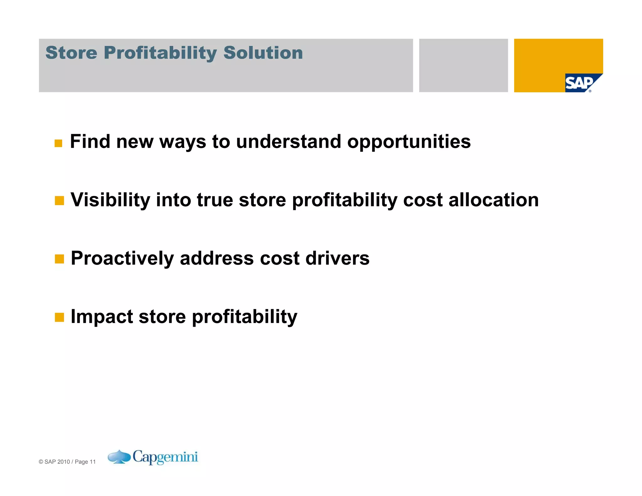 Store Profitability at a Glance | PDF