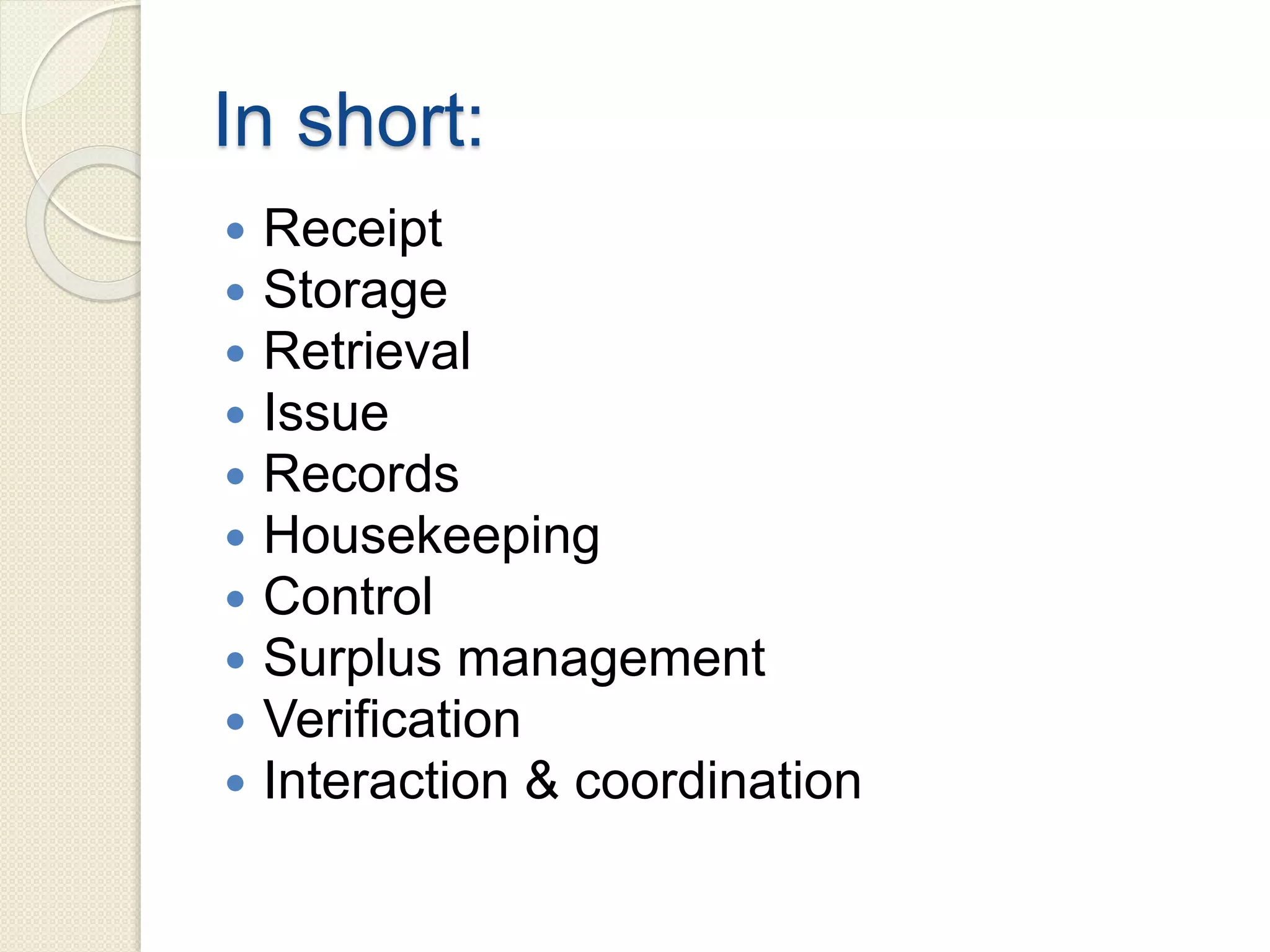 Stores and inventory control | PPTX