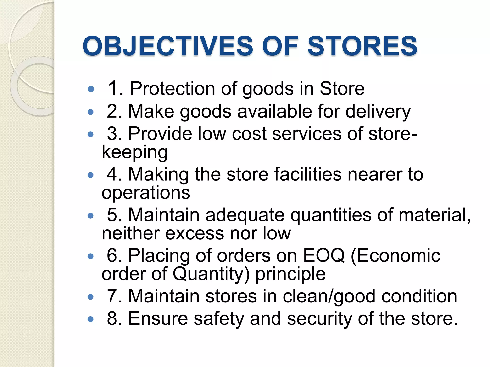 Stores and inventory control | PPTX