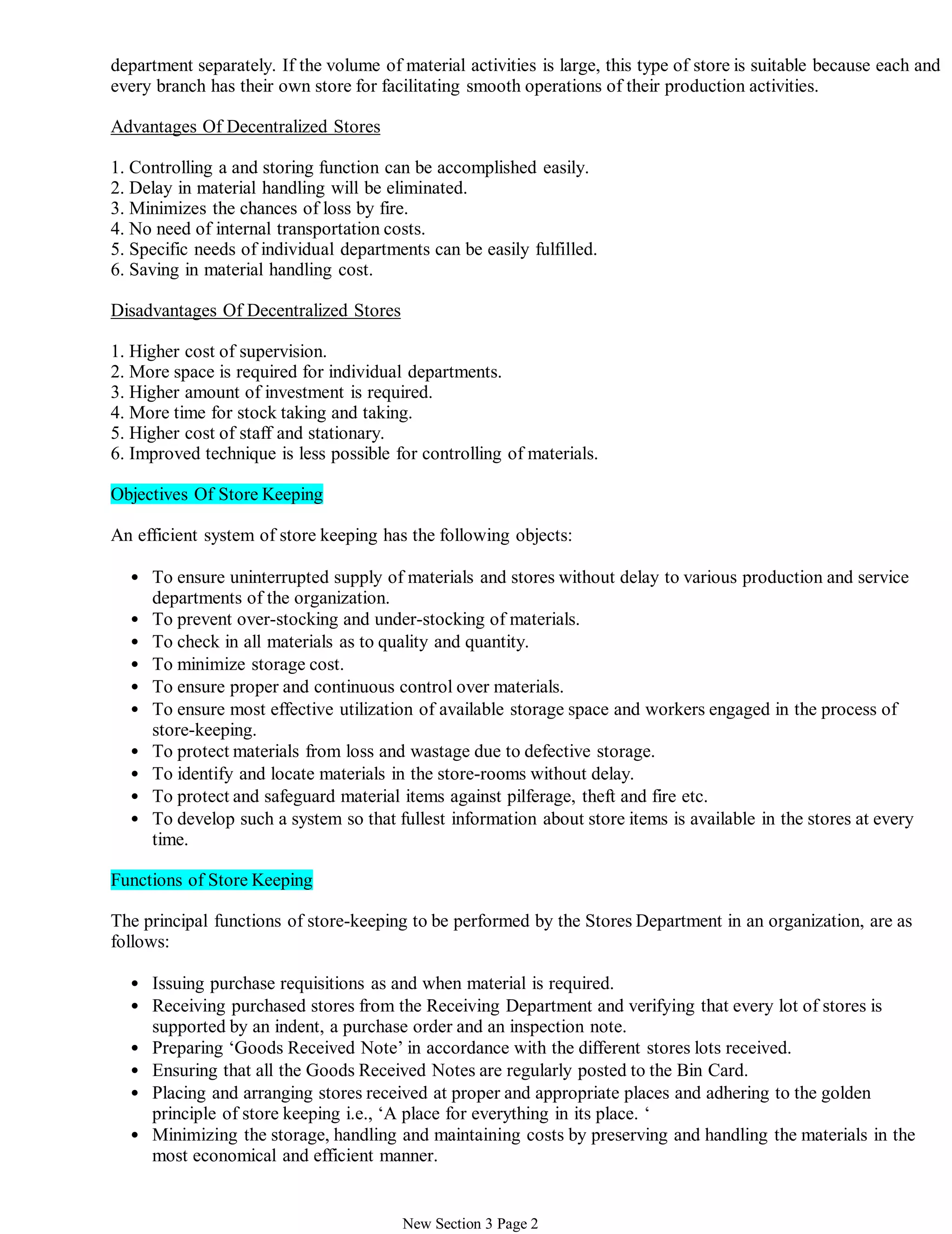 Stores and store keeping | PDF