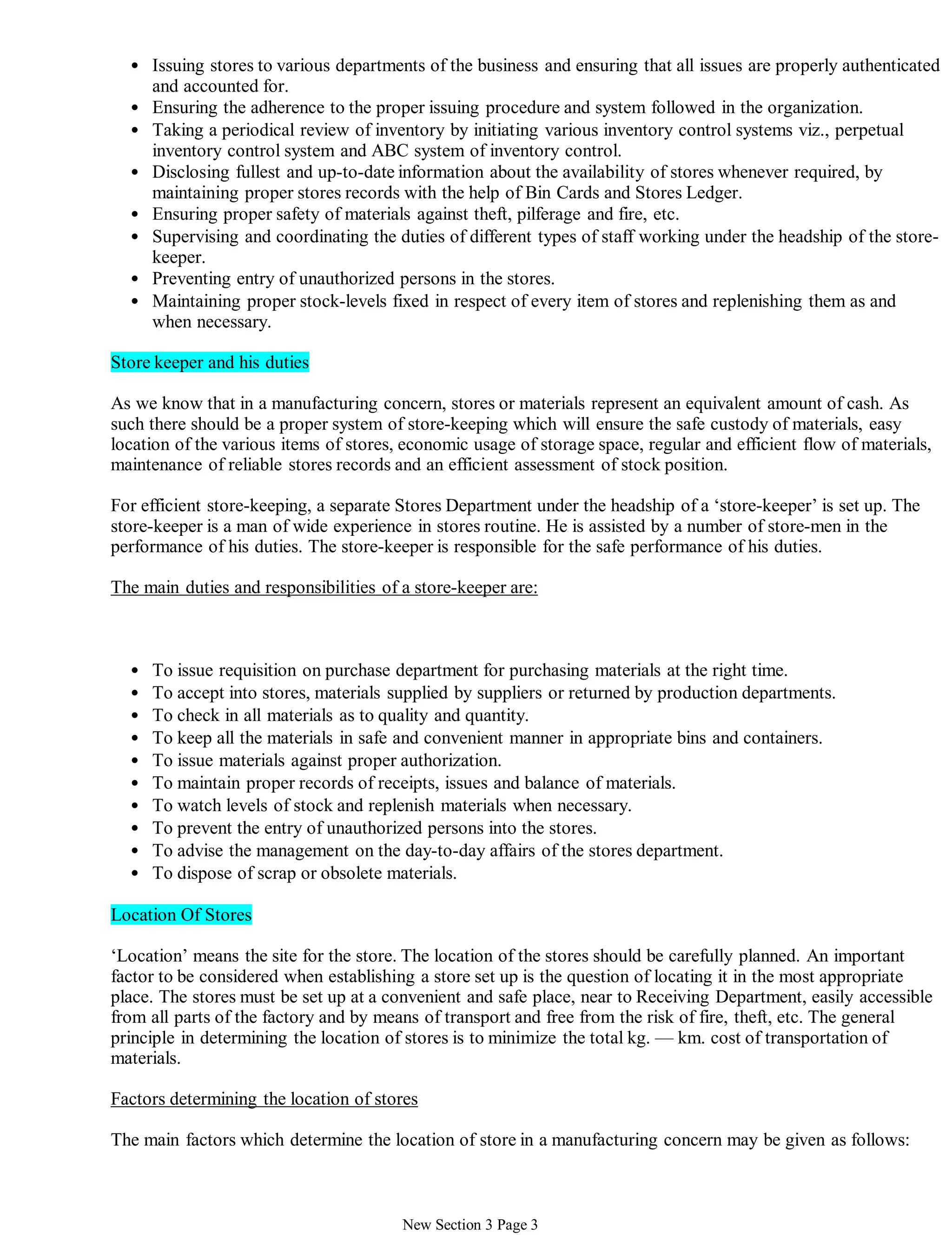 Stores and store keeping | PDF