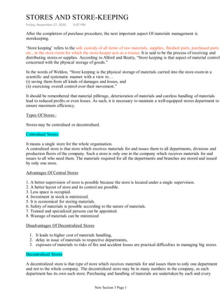 Stores and store keeping | PDF