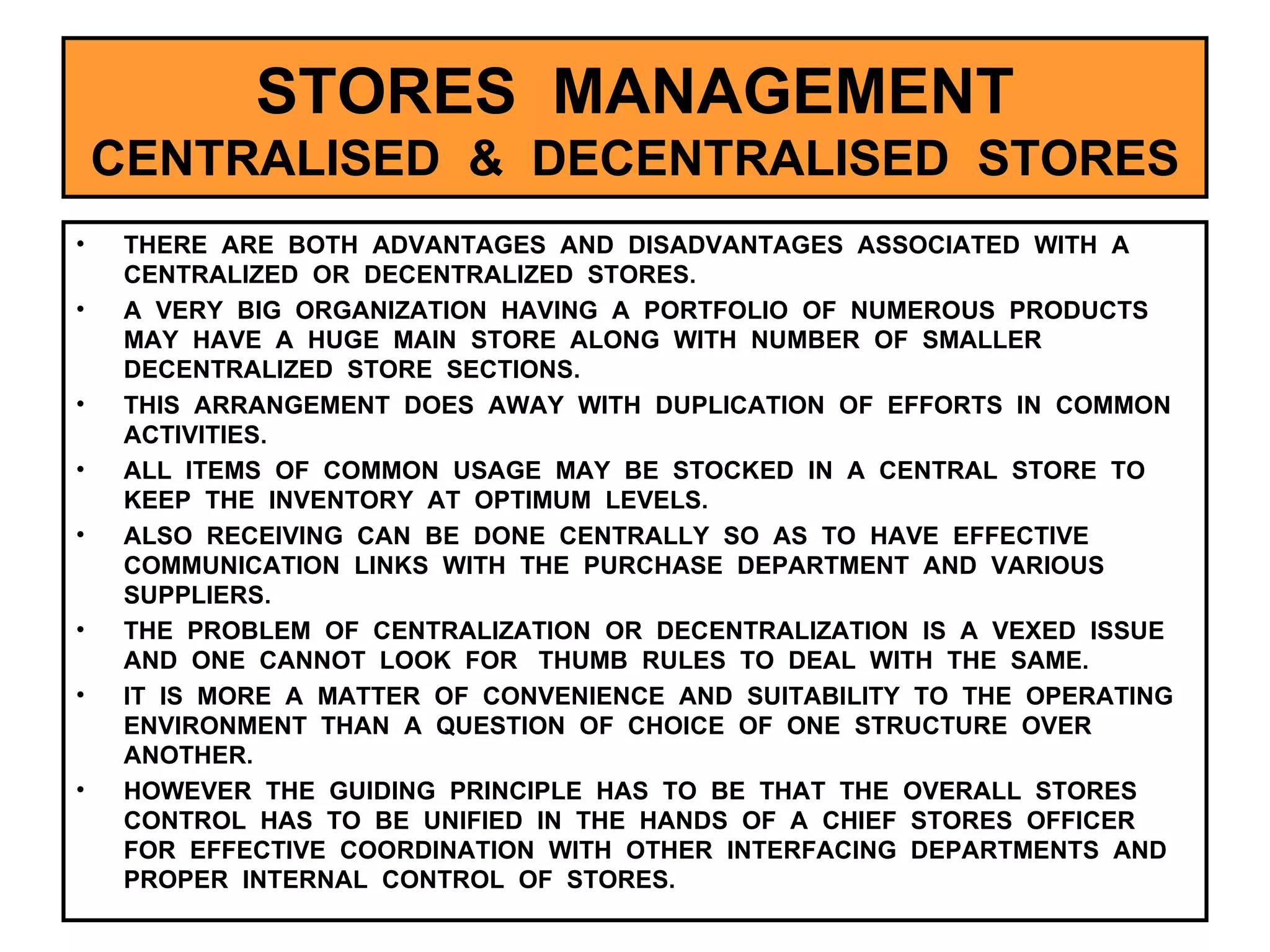 Stores Management | PPT