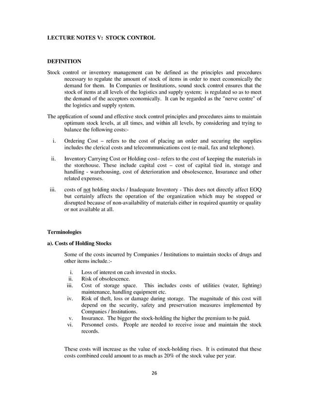 Stores management and stock control | PDF | Logistics | Business