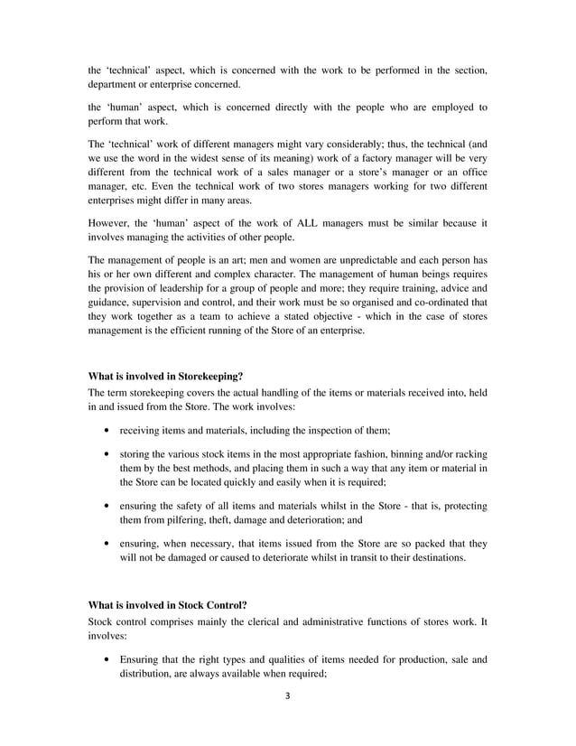 Stores management and stock control | PDF | Logistics | Business