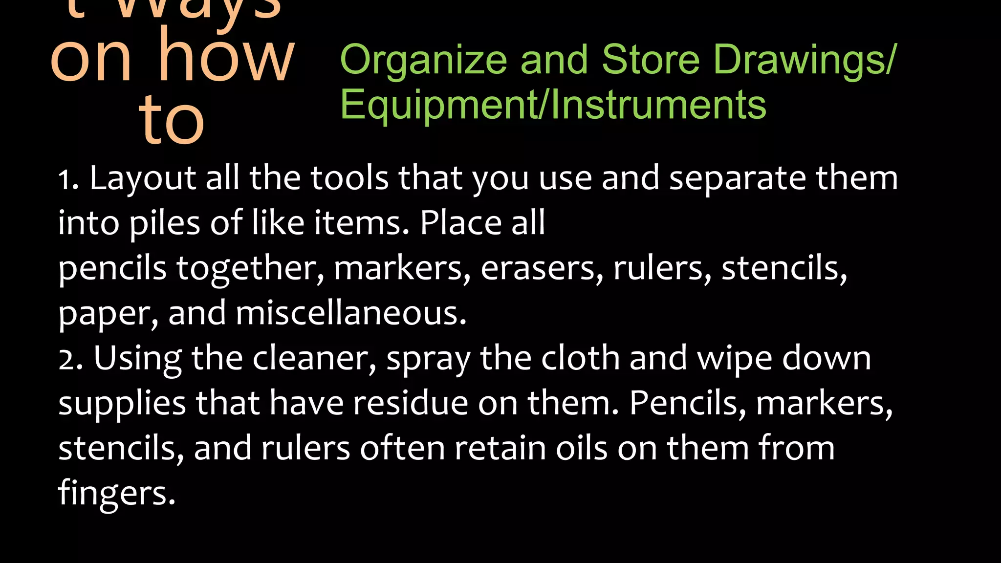 Store TEchnical Drawings and Equipment and Instruments.pptx