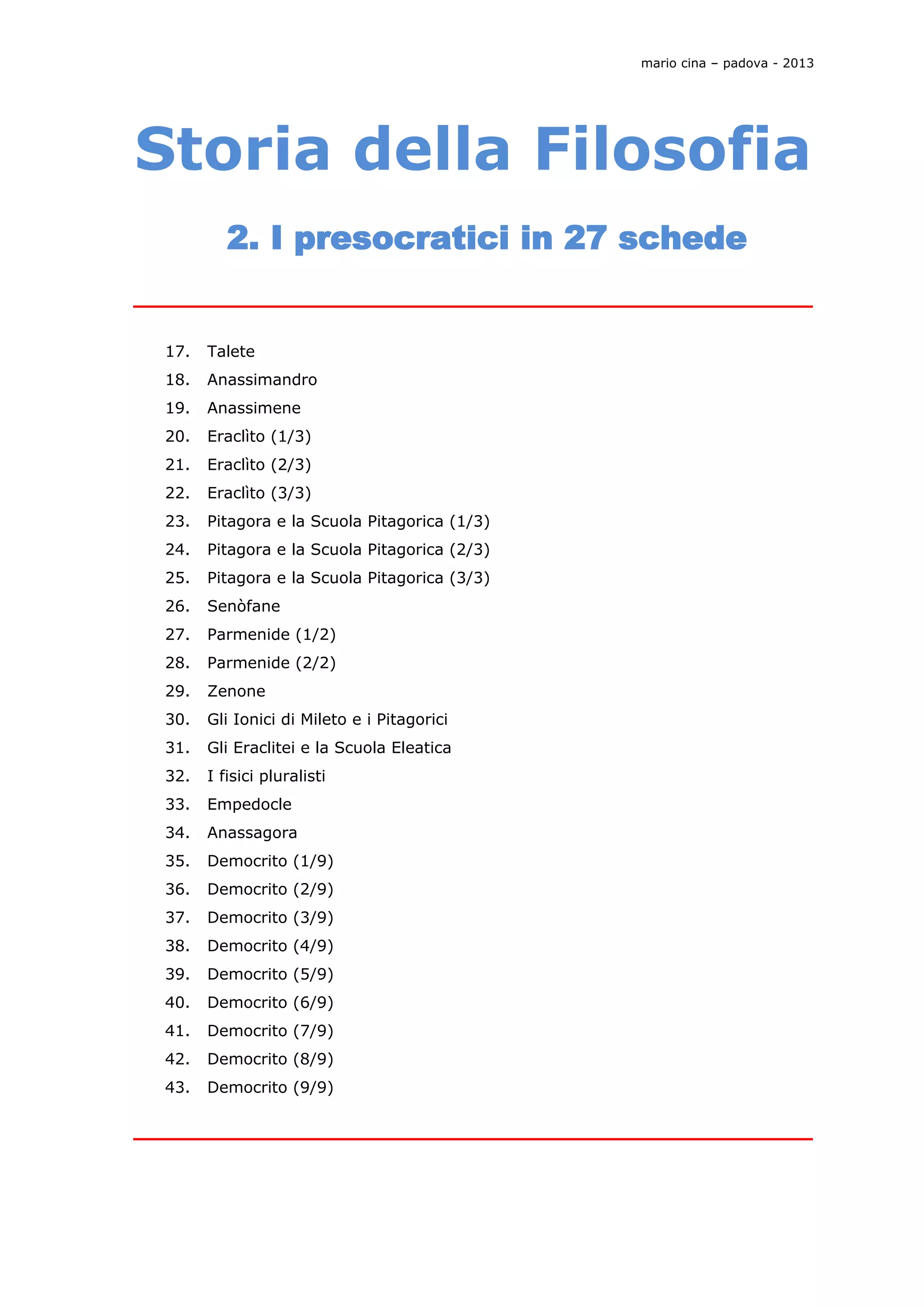 Storia della Filosofia | PDF