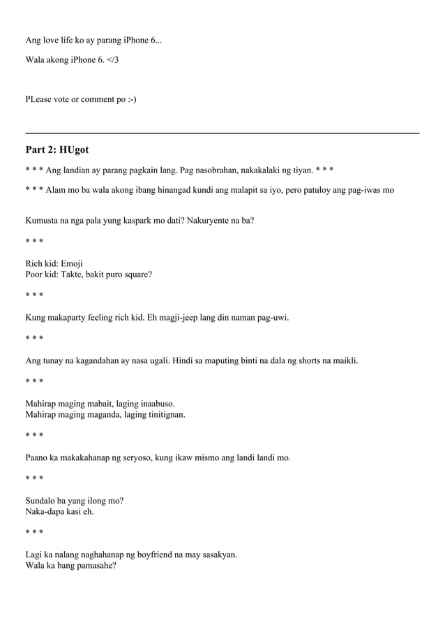 Stories.tips hugot lines-and-funny-hugot | PDF