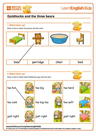 Goldilocks And The Three Bears Pictures To Sequence