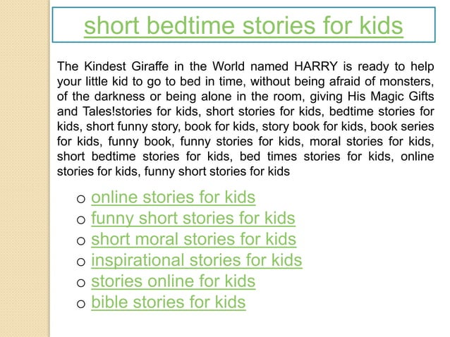 Stories for kids | PPTX