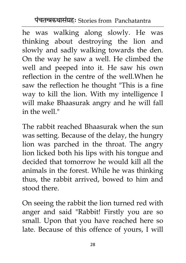 Stories from panchatantra (sanskrit text & english | PDF