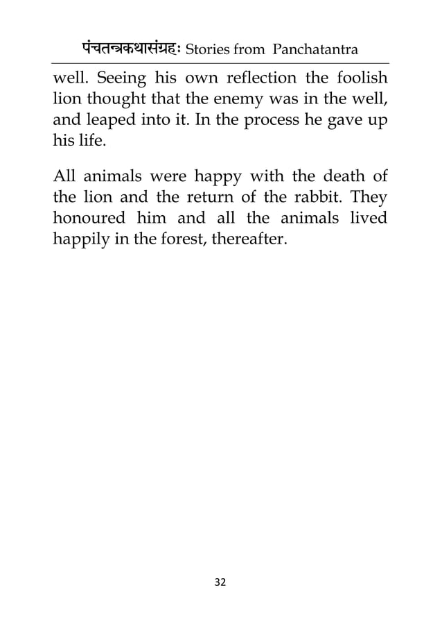 Stories from panchatantra (sanskrit text & english | PDF