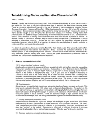 Stories in HCI | PDF