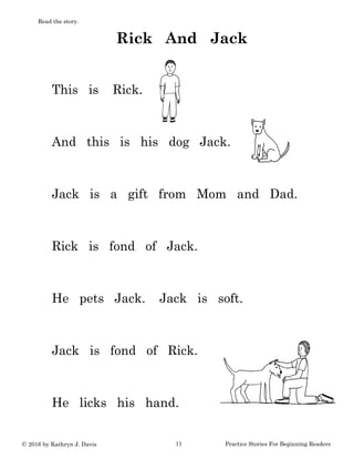 Practice Stories for beginning Readers kindergarten | PDF