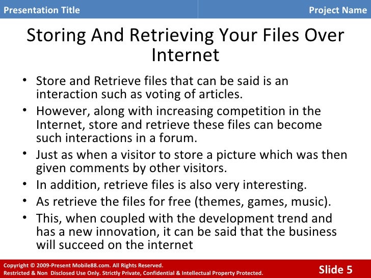 Storing And Retrieving Your Files Over Internet Storing And Retrieving Your Files Over Internet