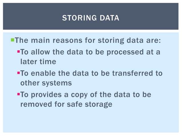 Storing Data Information Software Technology | PPT