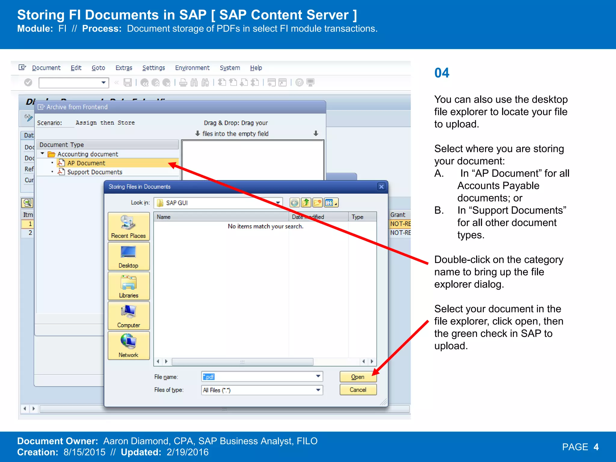 Storing fi documents in sap content server | PDF
